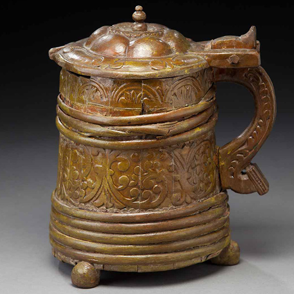 Relief Carved Tankard | Decorative Woodcarving | Vesterheim