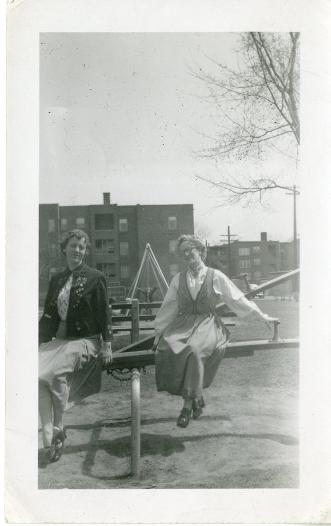 Two Women on Teeter Totter | Historical Images, Bunad | Vesterheim ...
